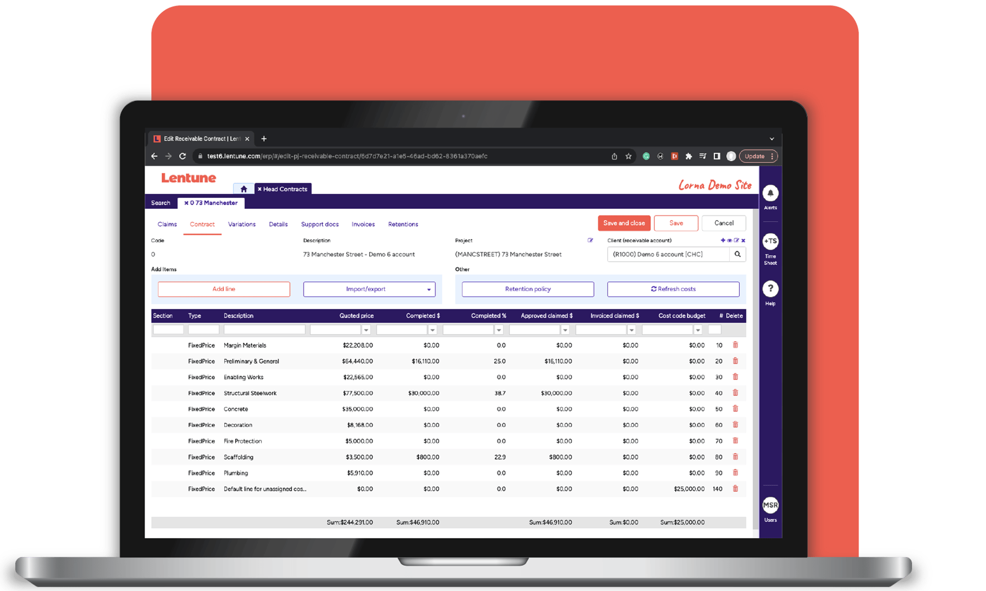 Construction Progress Claims Software | Lentune