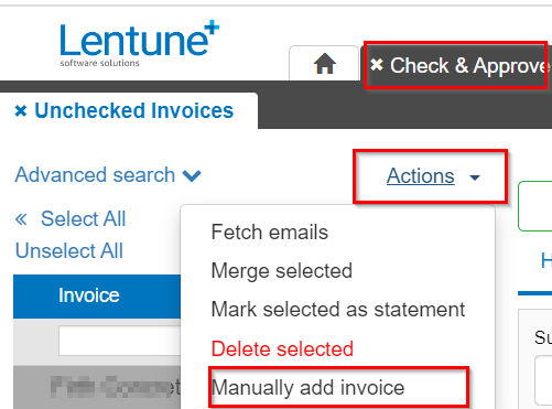 Manually add an Invoice to your Invoice Automation