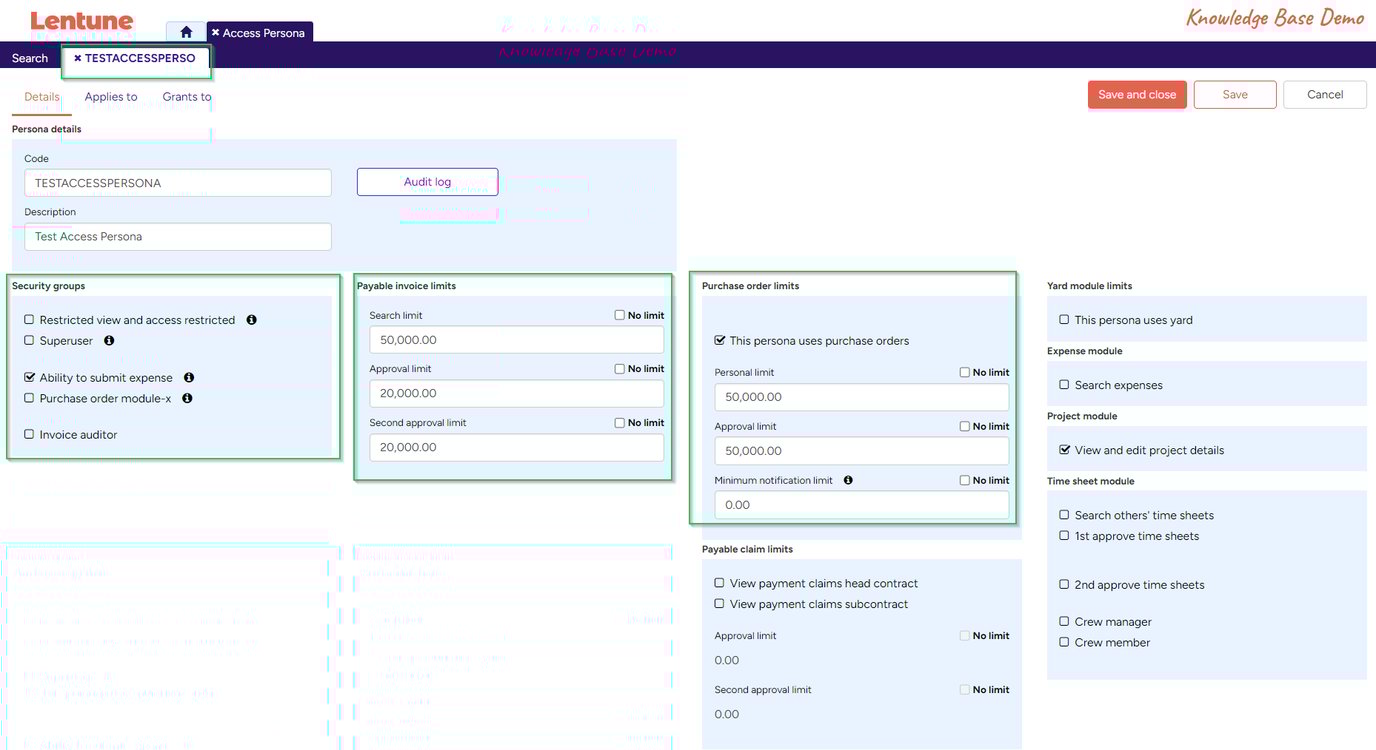 Access Personas and how they work