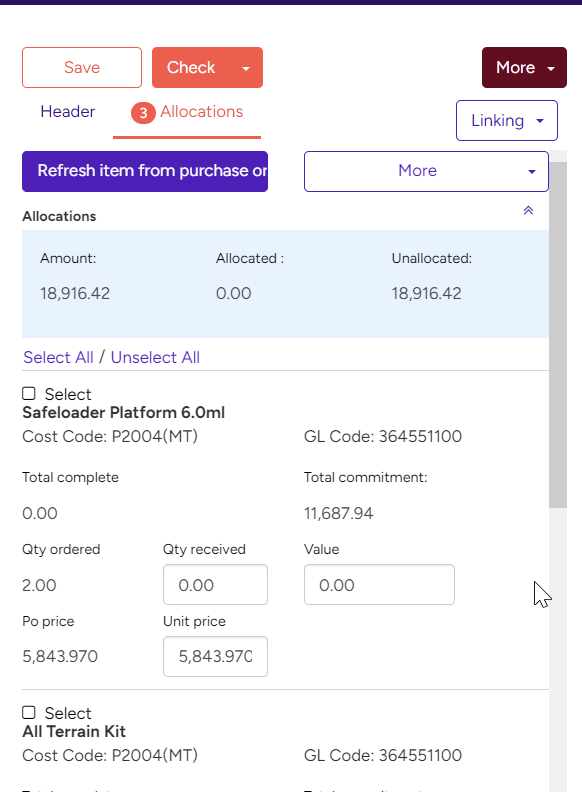 Invoice Matching with Jobpac Job Management System