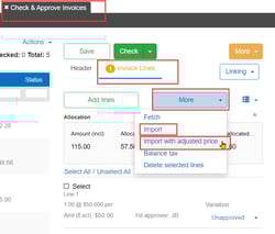 Import Invoice Lines