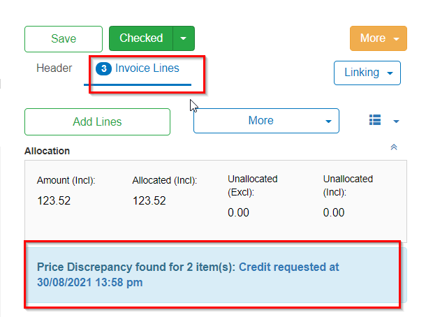 Price Discrepancy Auto Checking in Supplier Invoices