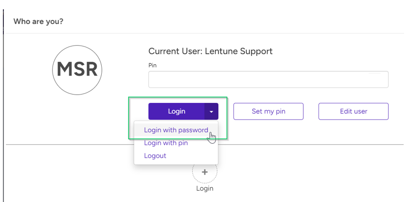 Logging in to Lentune
