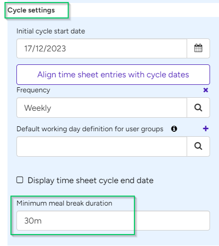 Enforce Time Sheet Break Duration