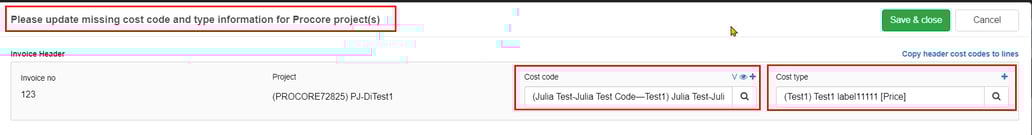 Checking Invoices in Lentune for Procore Projects
