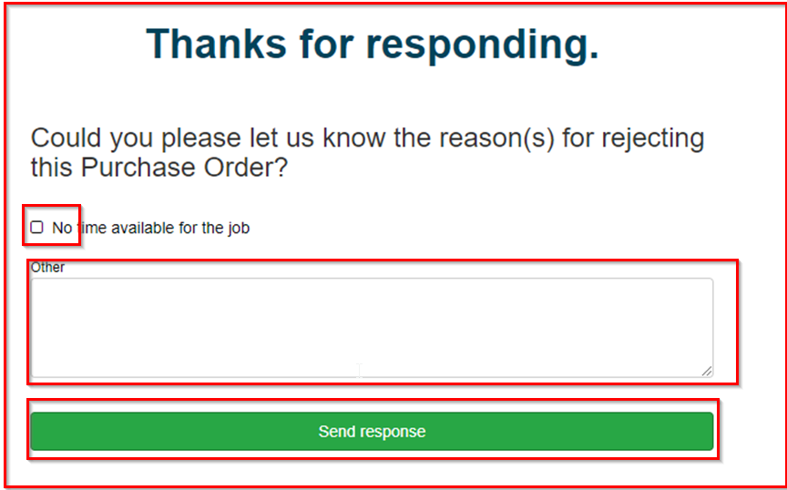 Accept or Reject Purchase Orders in Email to your Supplier