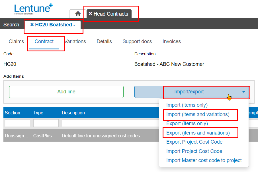 2. Add Trade Summary Lines to your Head Contract