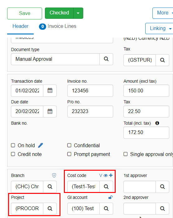 Checking Invoices in Lentune for Procore Projects