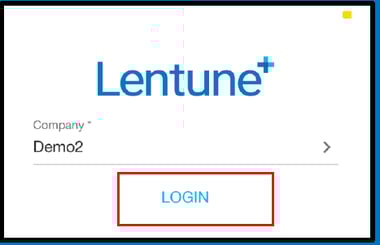 Logging in to the Lentune App