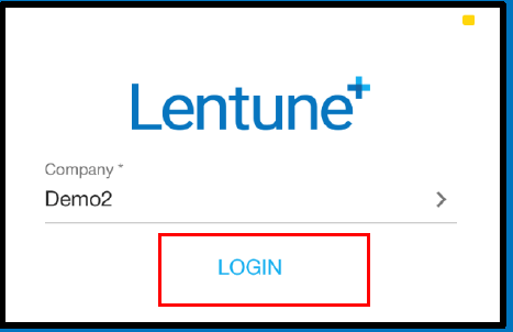 Logging in to the Lentune App