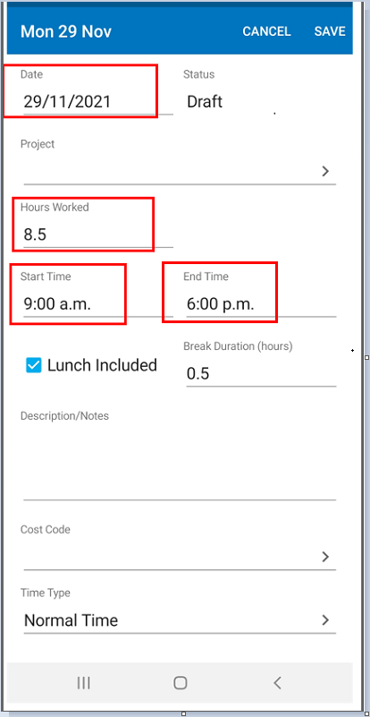 Add a Time Sheet in the Lentune Mobile App (+ Video)