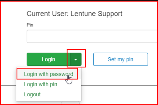 Logging in to Lentune