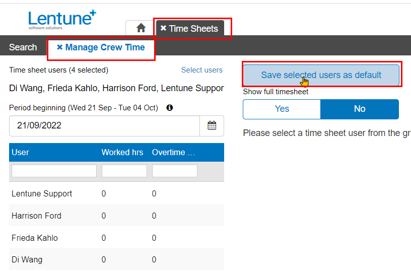 Entering and Managing Crew Time