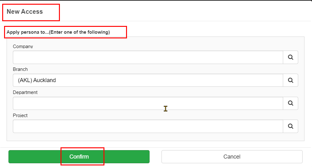 Add an Access Persona