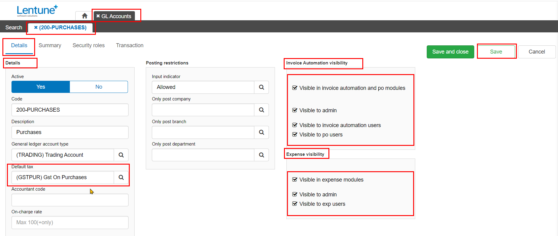 Add a General Ledger Account Code